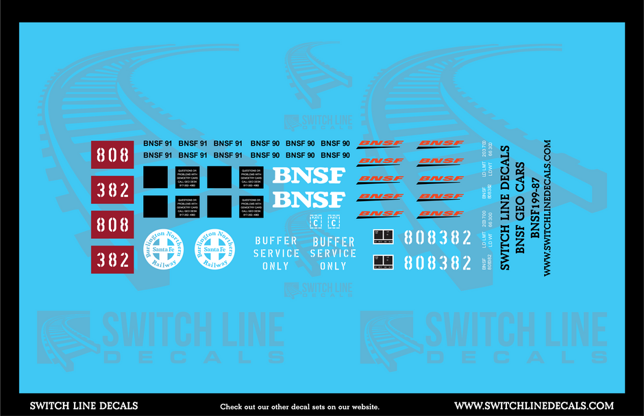 BNSF Decals for Model Railroads - HO, N & O Scale
