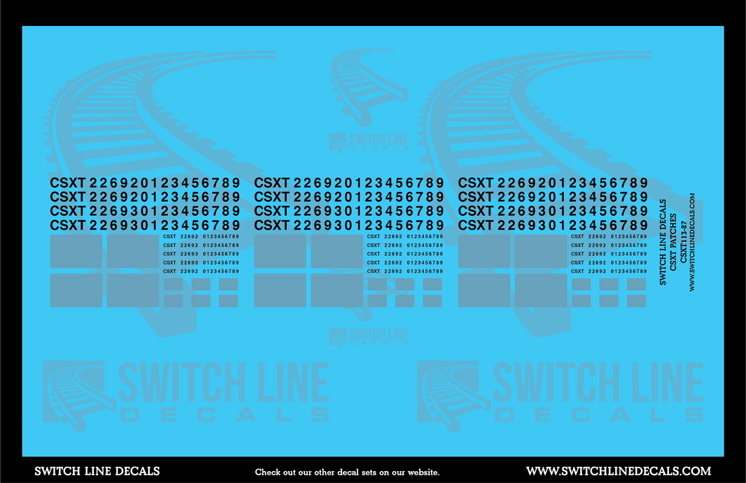 CSX Railroad Decals In HO Scale - Custom N Scale Decals