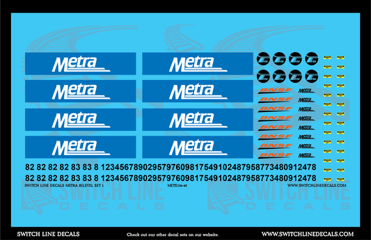 Custom Printed Chicago Metra Railroad Decals In HO and N Scale
