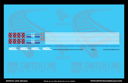 Custom Printed Chicago Metra Railroad Decals In HO and N Scale