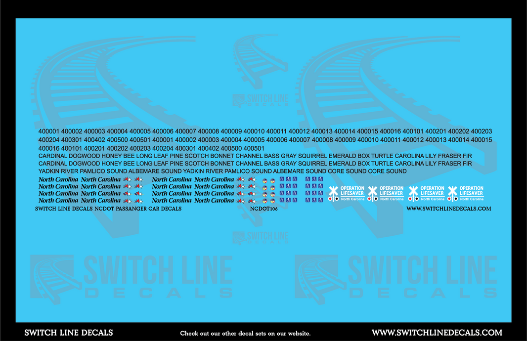 NCDOT Railroad Decals | Switch Line Decals